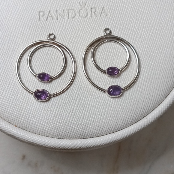 Pandora | Jewelry | Pandora Vintage 20 Stirling Silver Amethyst Earring ...